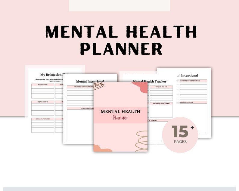 Mental Health Journal, Printable Mental Health Planner, Anxiety Mood ...