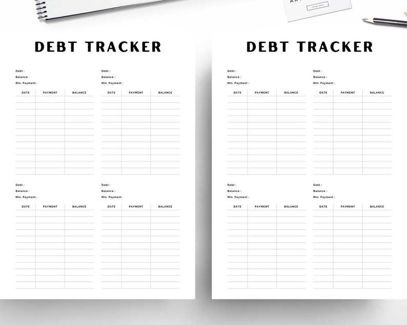 Debt Payment Tracker Printable , Debt Tracker Printable, Debt Snowball ...