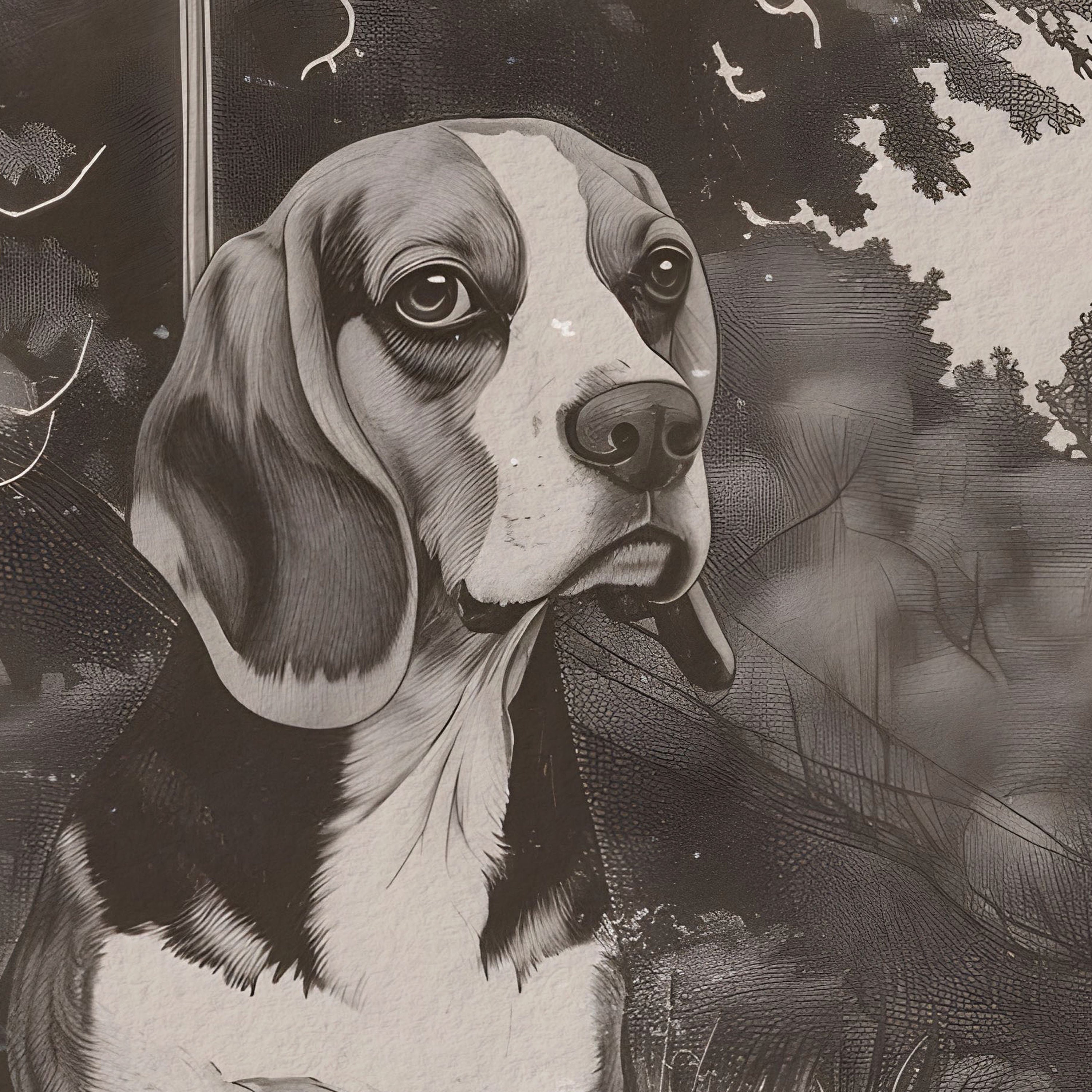 INSTANT DOWNLOAD: Printable Vintage Engraving-style Beagle Portrait - A ...