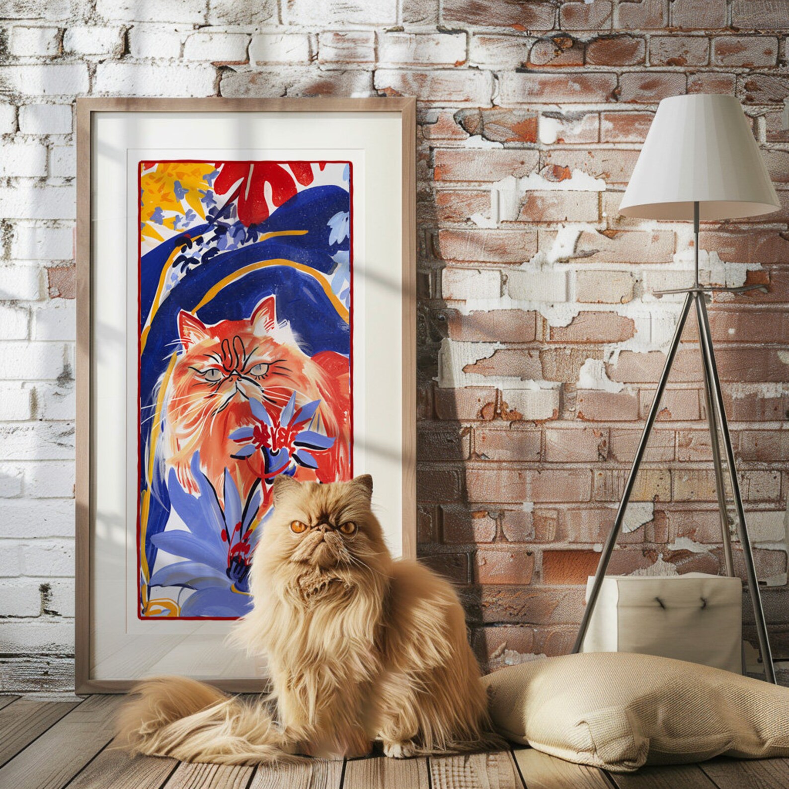 INSTANT DOWNLOAD: Printable Fauvist Orange Persian Cat Portrait ...