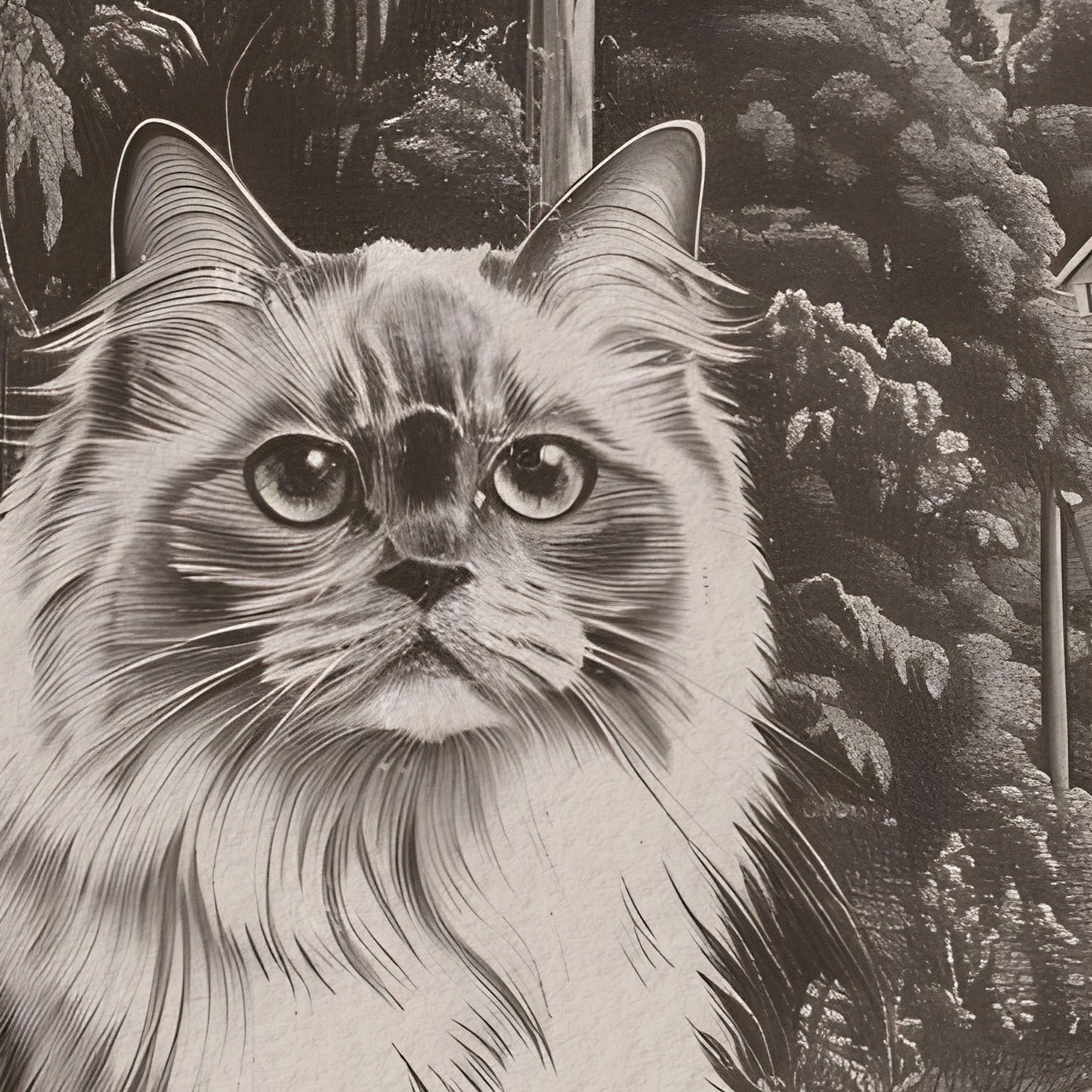 INSTANT DOWNLOAD: Printable Vintage Engraving-style Ragdoll Cat ...