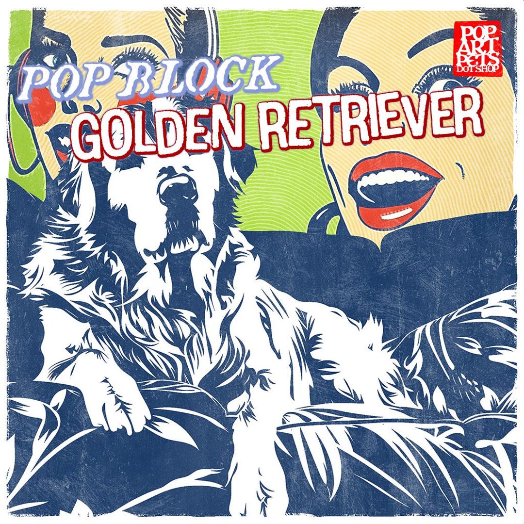 INSTANT DOWNLOAD: Printable Pop Block Golden Retriever Portrait Virtual ...