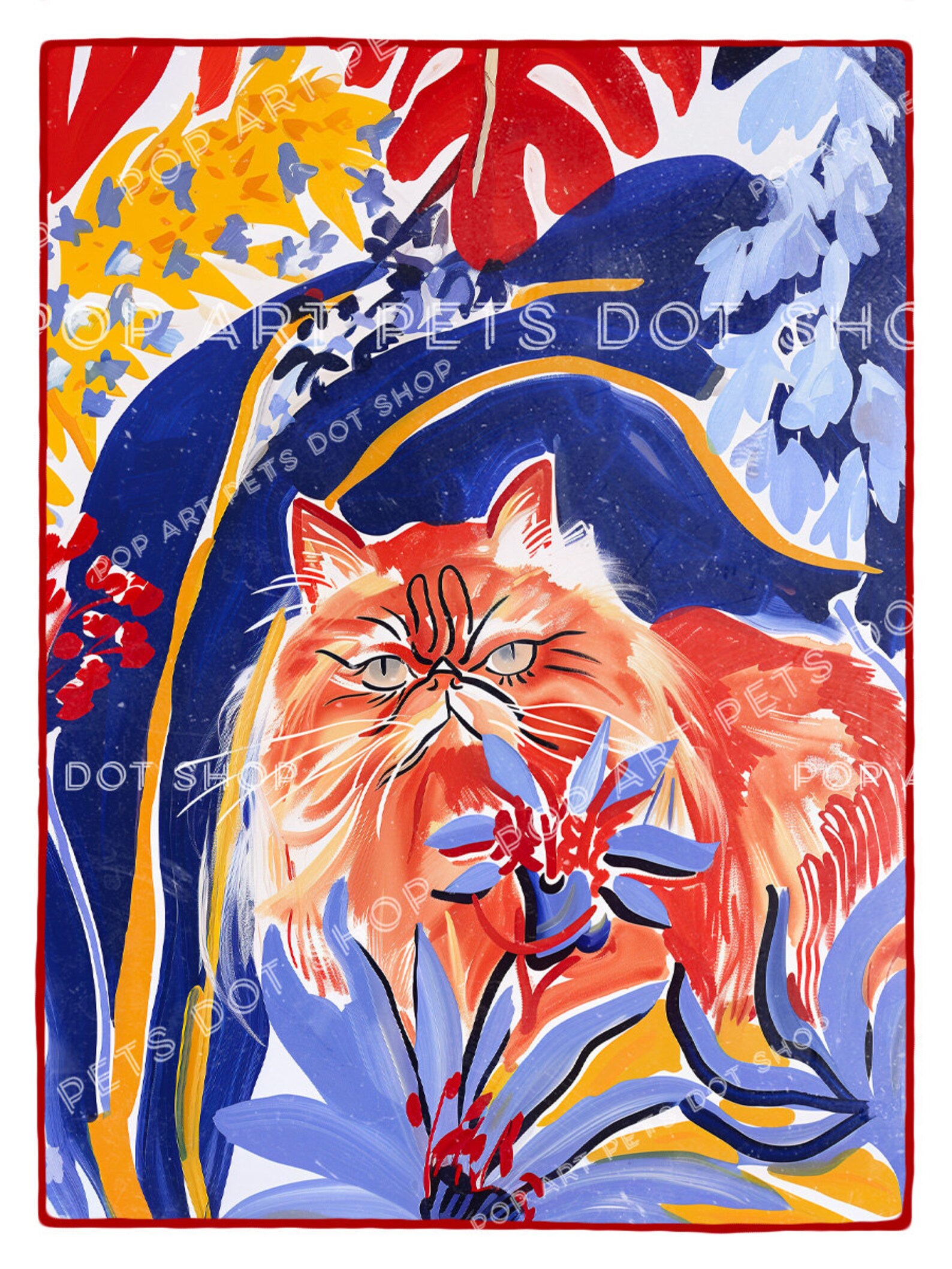 INSTANT DOWNLOAD: Printable Fauvist Orange Persian Cat Portrait ...