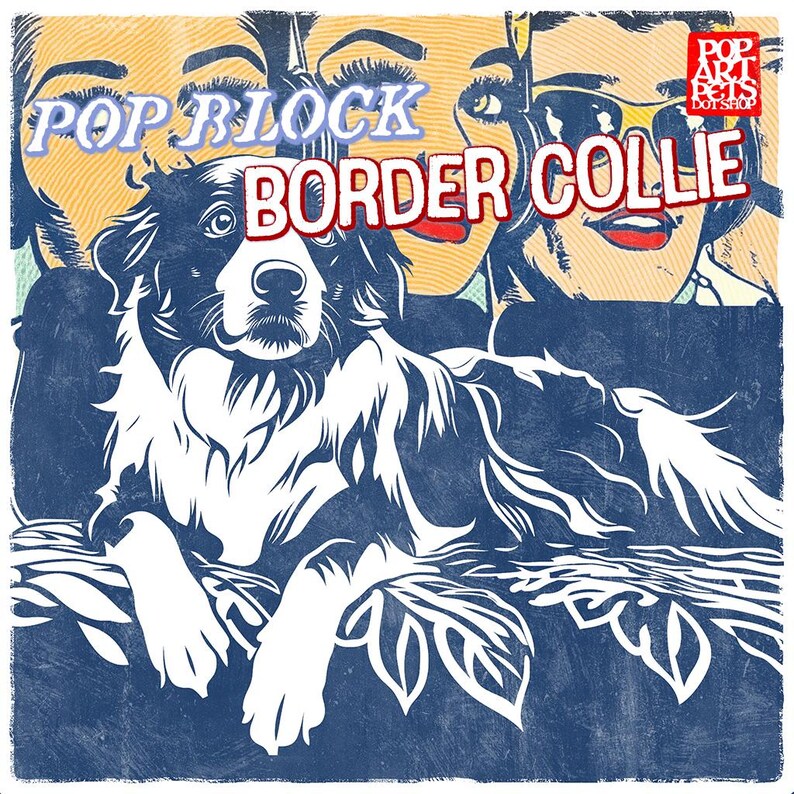INSTANT DOWNLOAD: Printable Pop Block Border Collie Portrait Virtual ...