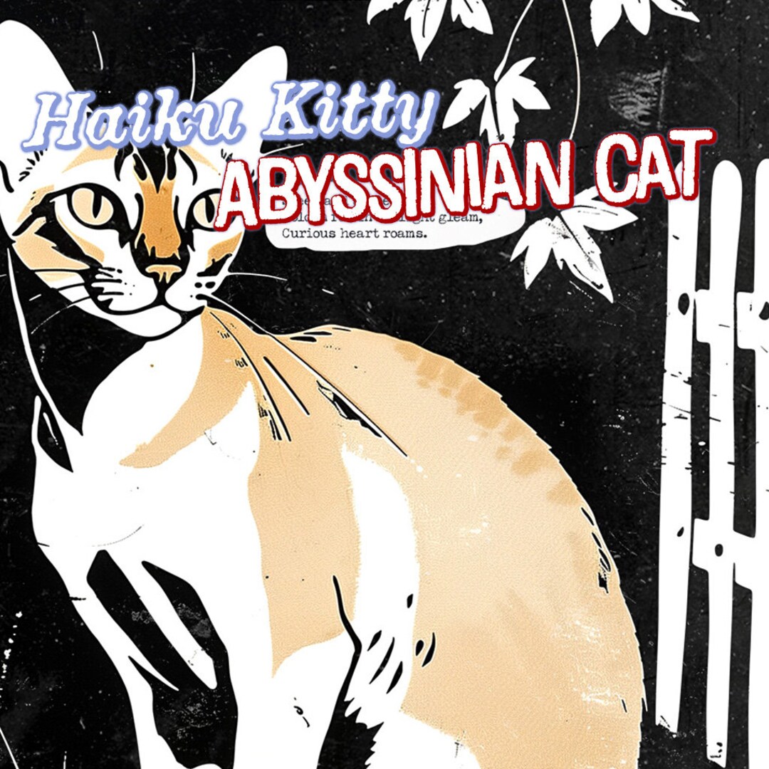 Vintage Block Print-style Abyssinian Cat Portrait Classic Art - Etsy