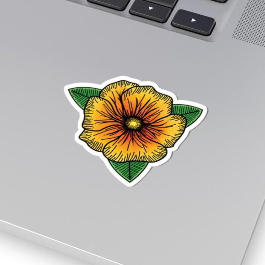 Hawaiian Flower Sticker, Botanical, Floral Sticker, Pretty Sticker ...