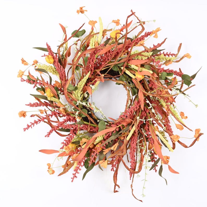 Fall Harvest Wreath Fall Front Door Decor Handmade Seasonal Wreath GIFT ...