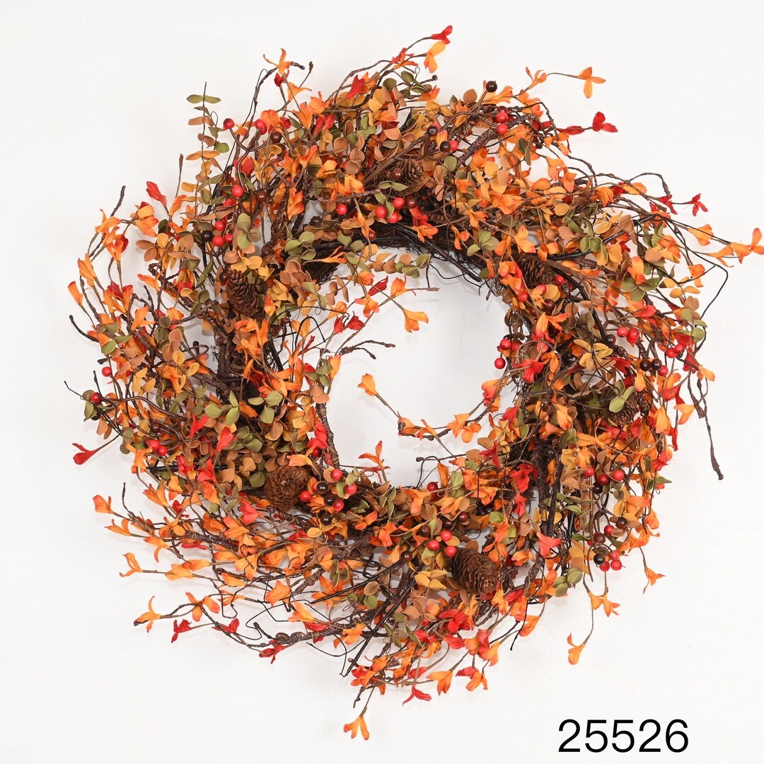 Fall Pinecone Wreath: 26" Autumn Harvest Front Door Decor - Etsy