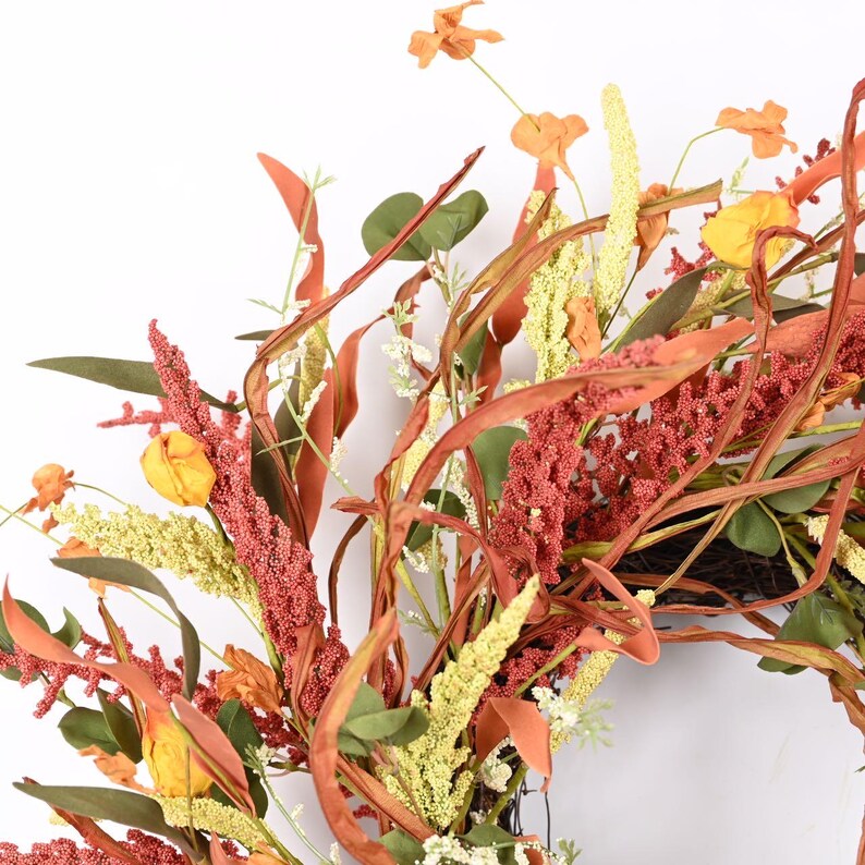 Fall Harvest Wreath Fall Front Door Decor Handmade Seasonal Wreath GIFT ...