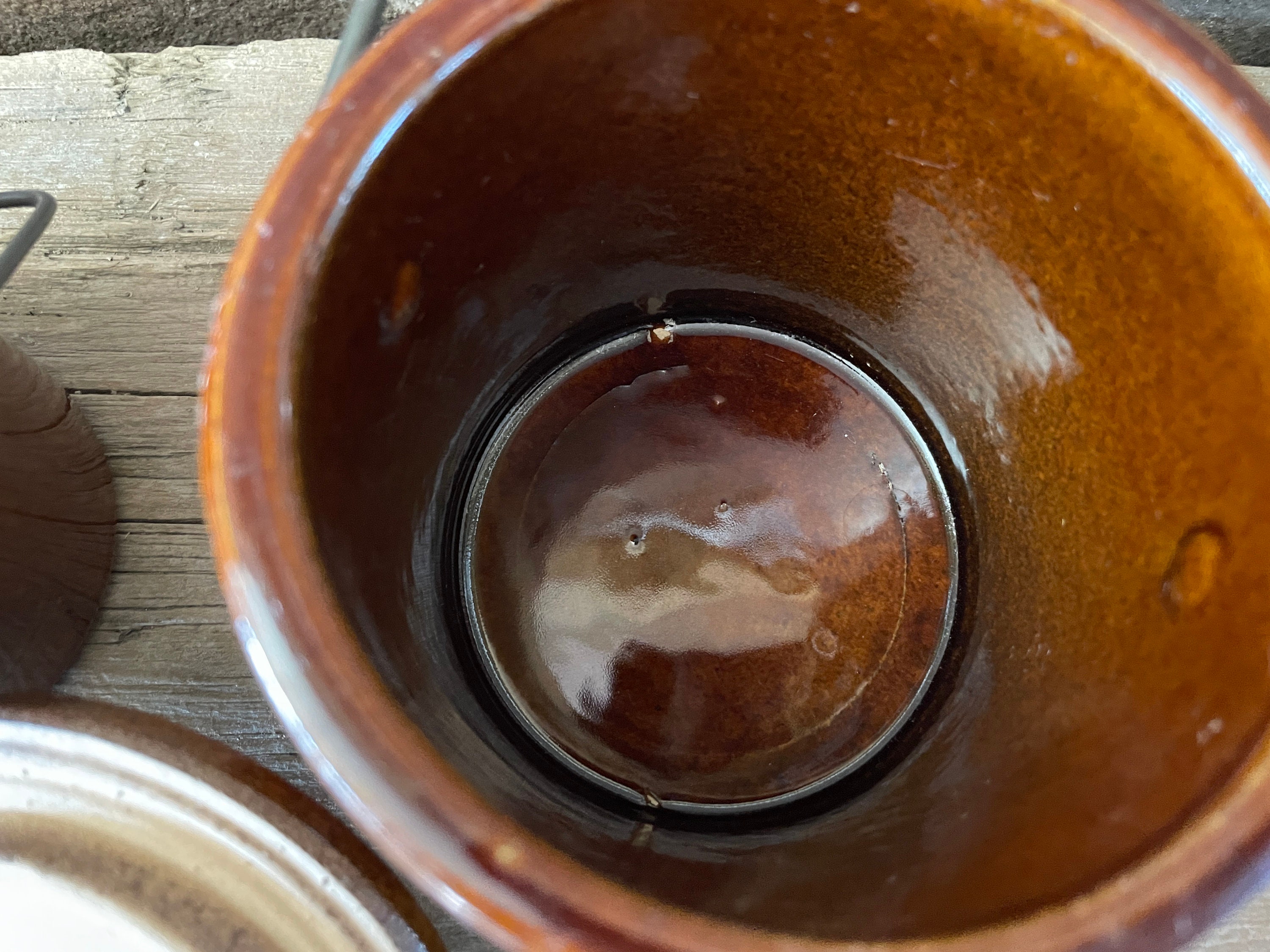 Vintage Set of Two 2 Small Butter/cheese Crocks W Locking Lid Rustic ...