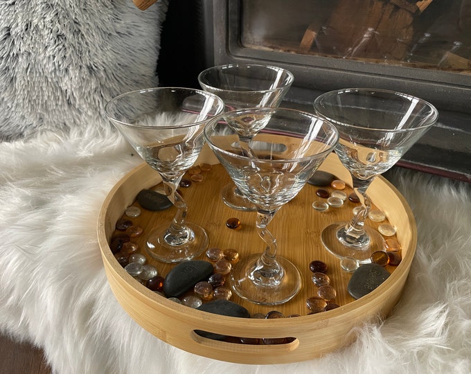 Set of 4 Vintage Libbey Zig Zag Z-stem Vodka Gin Martini Glasses Retro ...