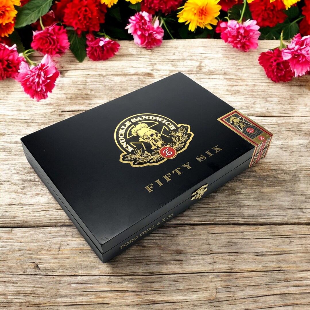 Guy Fieri Knuckle Sandwich Toro Oval Empty Wooden Cigar Box 10.25x7x1.5 ...