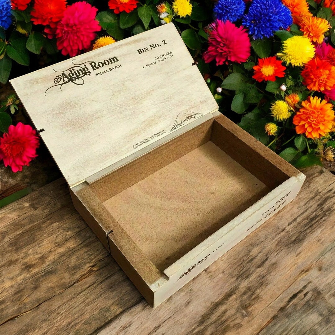 Aging Room Small Batch B Minor Empty Wooden Cigar Box 10x6.5x2 - Etsy