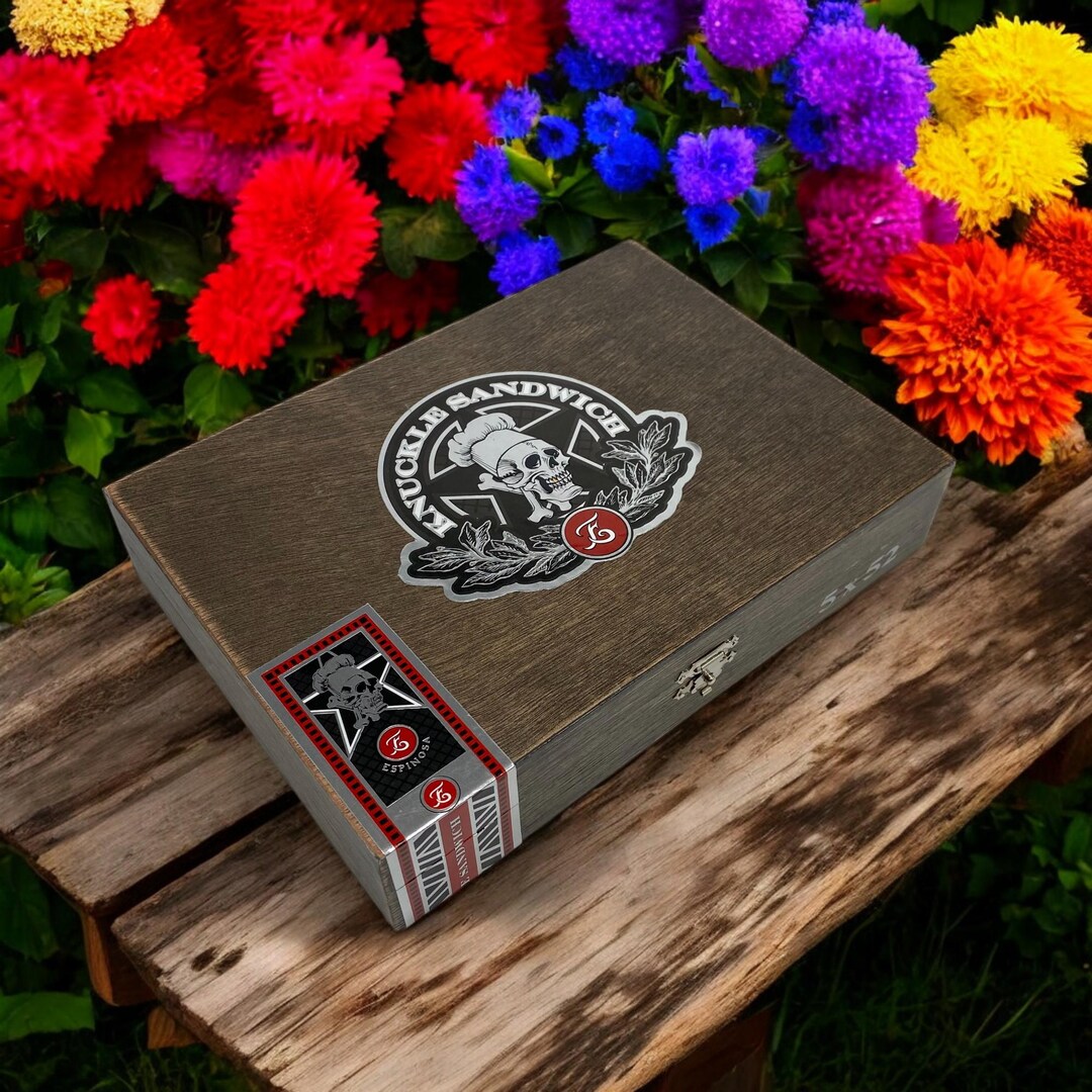 Guy Fieri Knuckle Sandwich Hab Robusto Empty Wooden Cigar Box 8.25x6x1 ...