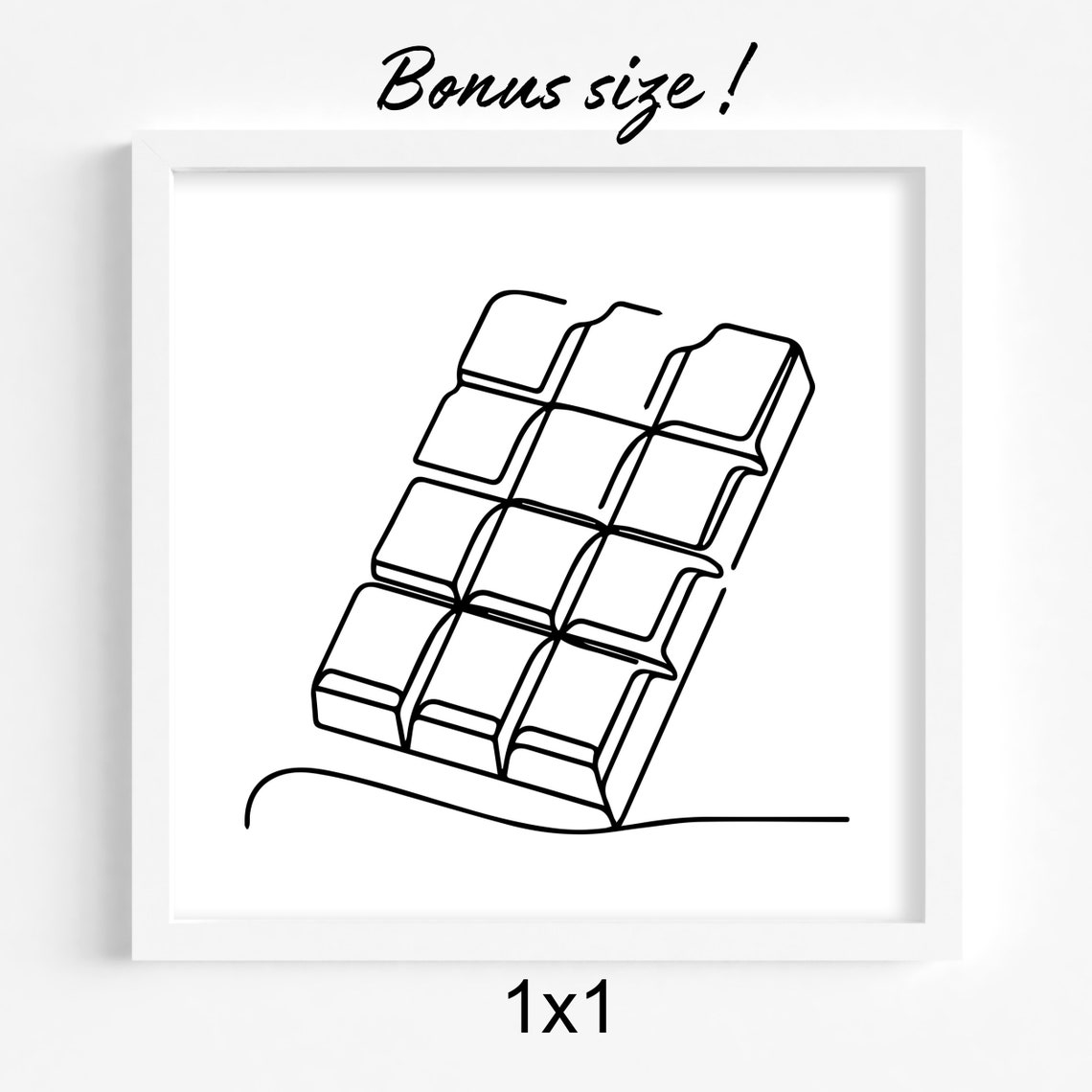 Choco Luxe Chocolate Bar Line Drawing Gourmet Wall Art Chocolate Lover ...