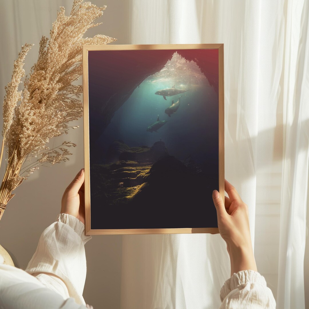 Surreal Dolphin Spiritual Wall Art Cosmic Inner Journey Trip for Yoga ...
