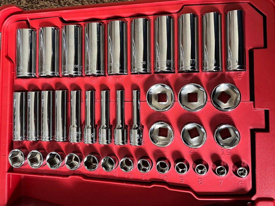 Custom STL File: Milwaukee Packout Low-profile Organizer for Tekton 3/8 ...
