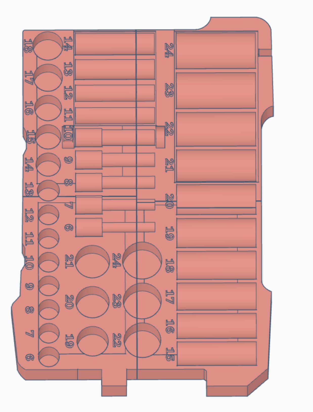 Custom STL File: Milwaukee Packout Low-profile Organizer for Tekton 3/8 ...
