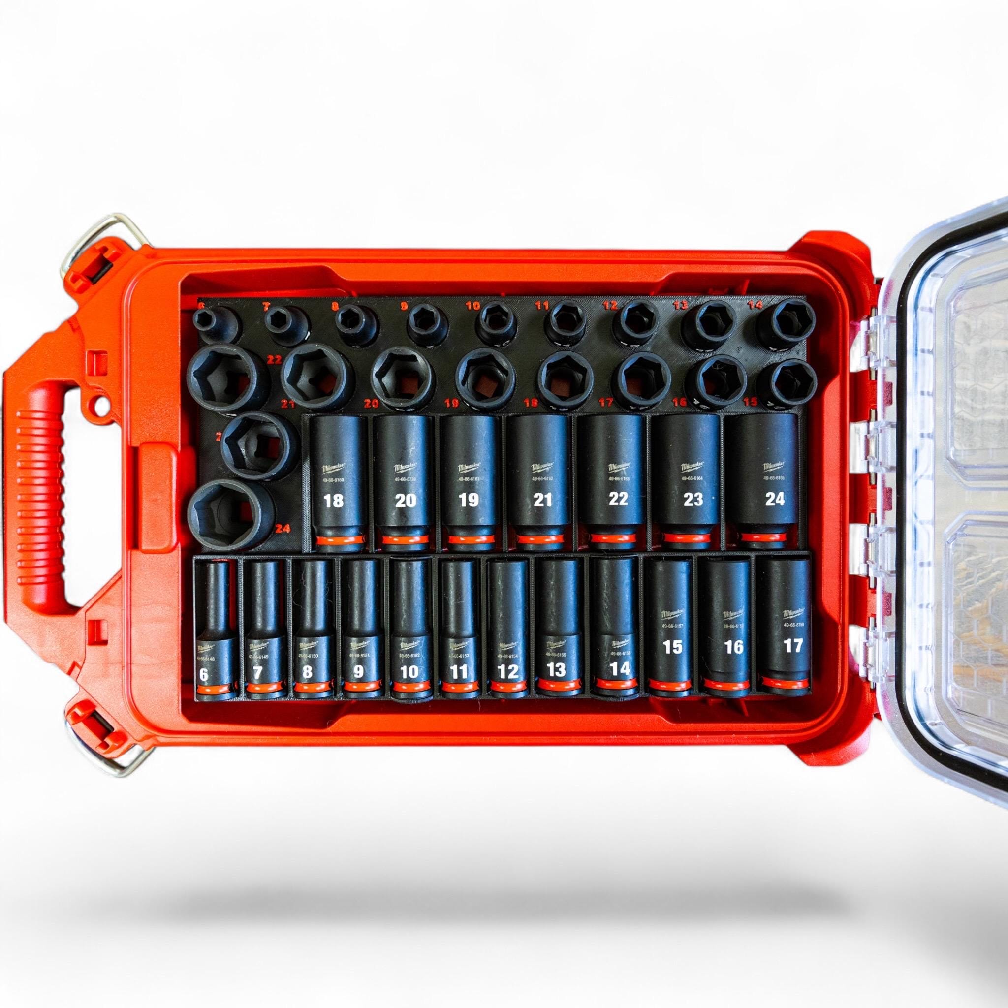 Milwaukee Packout Shockwave Impact Socket Organizer 3D Printed 3/8 ...