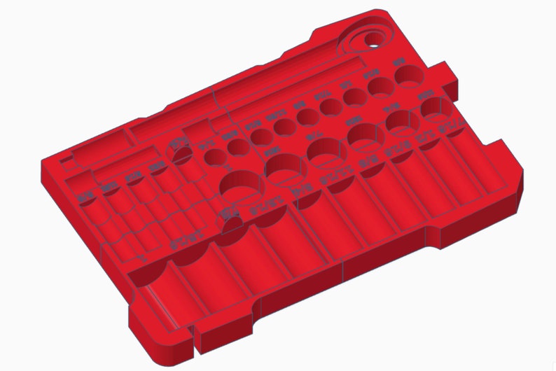 Custom STL File: Milwaukee Packout Low-profile Organizer for Tekton 3/8 ...