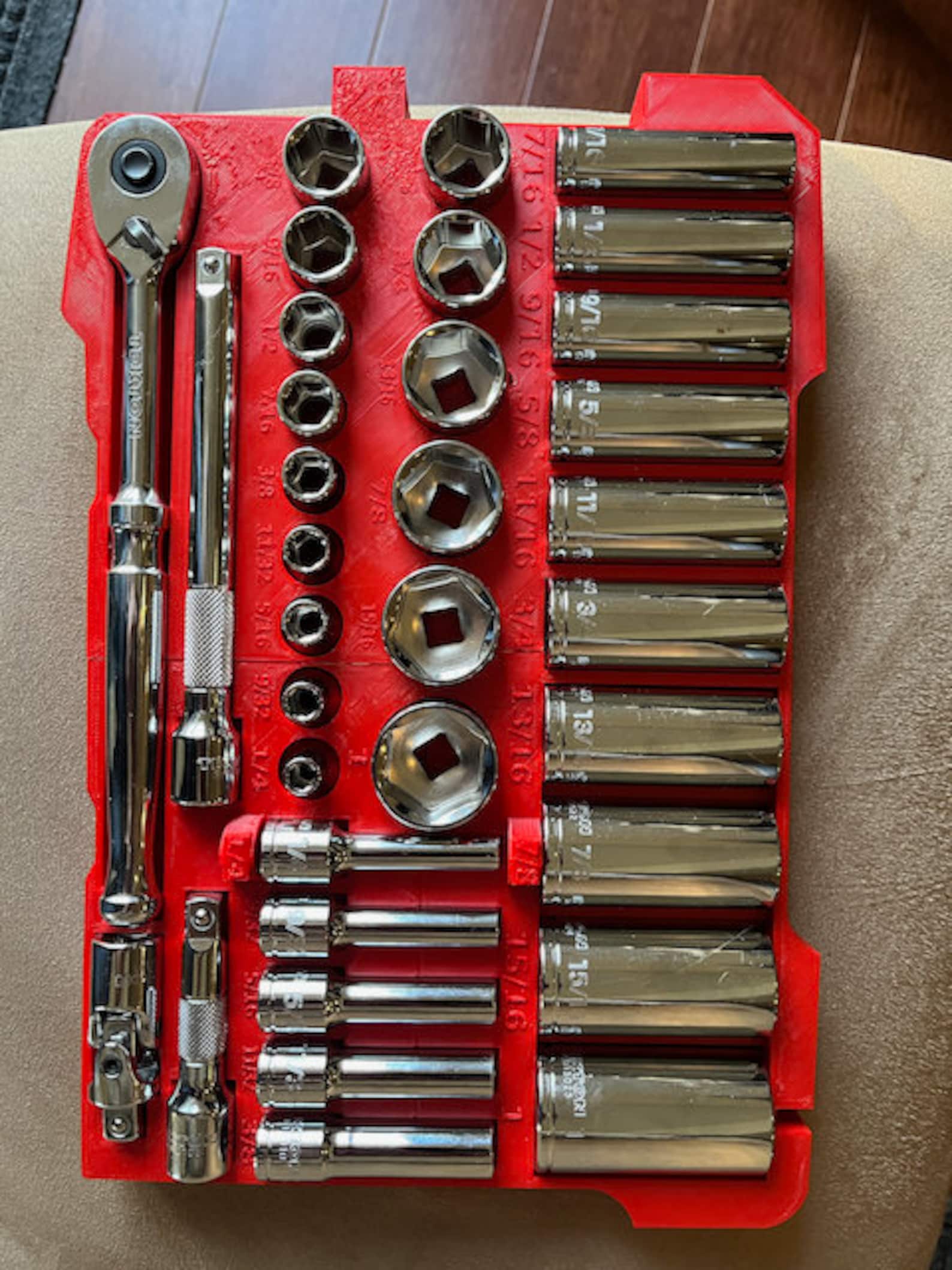 Custom STL File: Milwaukee Packout Low-profile Organizer for Tekton 3/8 ...