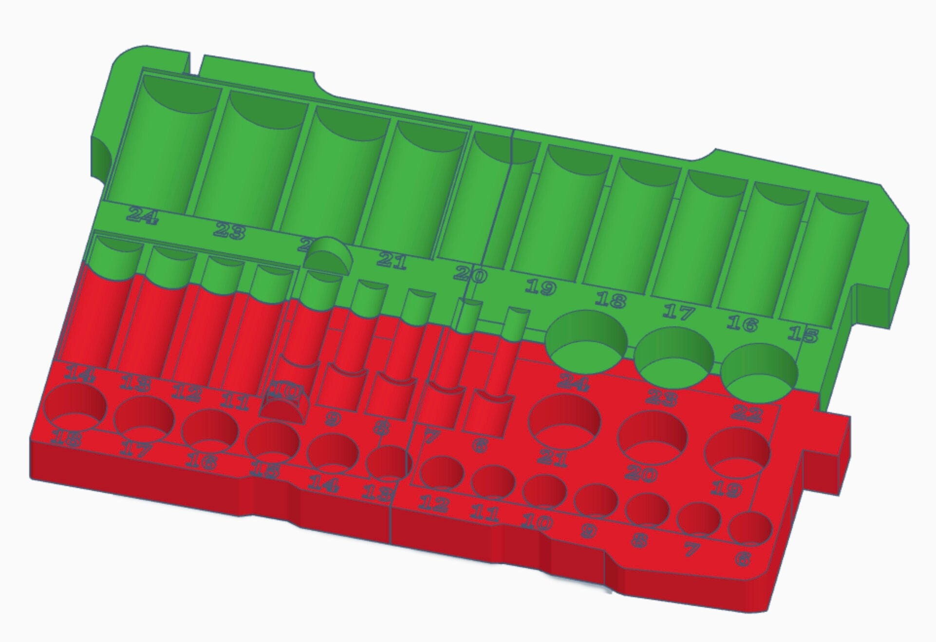 Custom STL File: Milwaukee Packout Low-profile Organizer for Tekton 3/8 ...