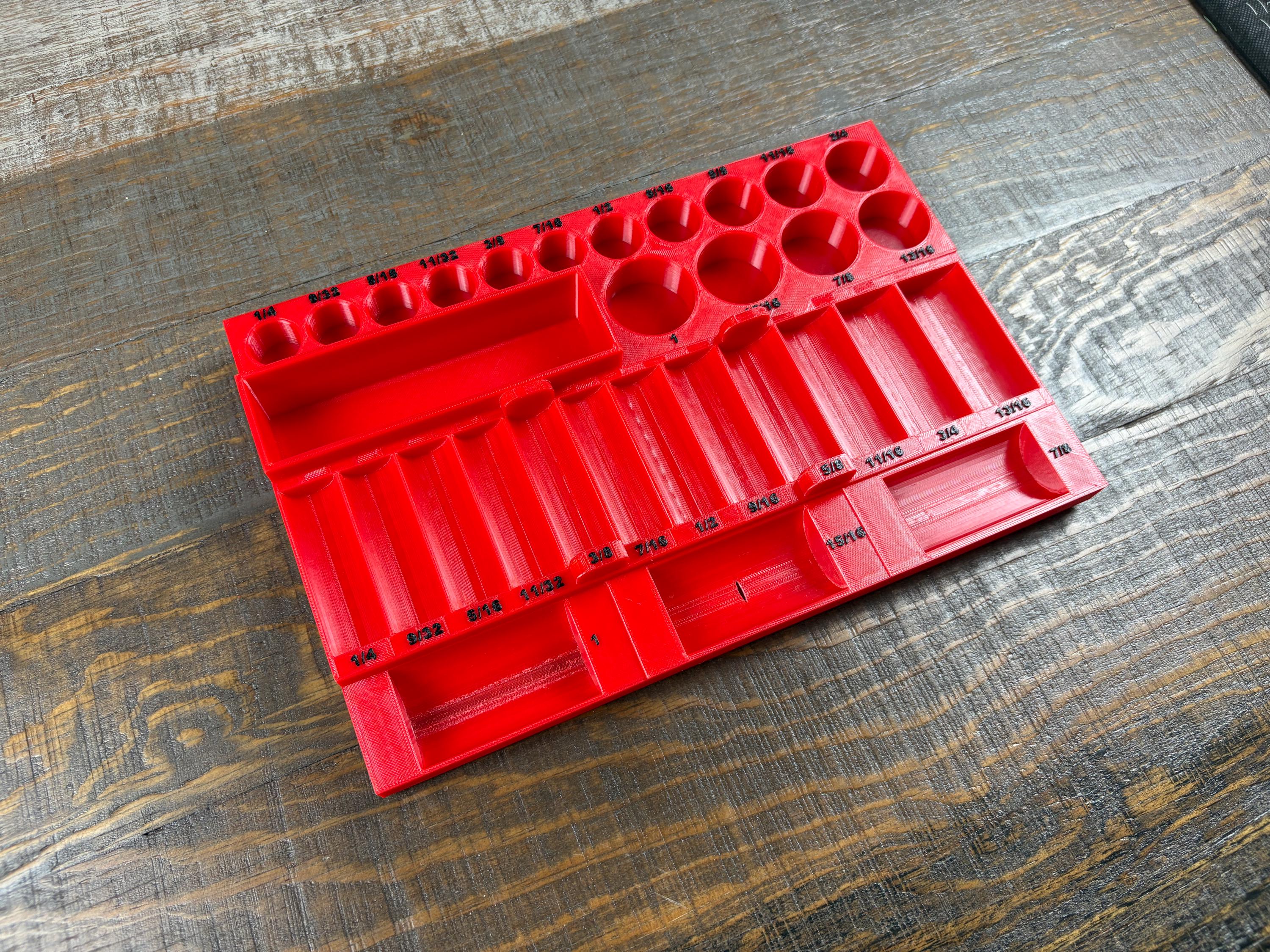 STL File - SAE Milwaukee Impact Socket Organizer for Packout Low ...