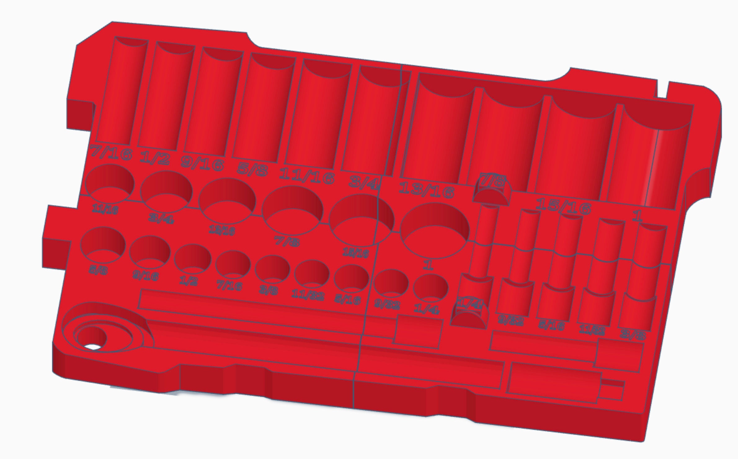Custom STL File: Milwaukee Packout Low-profile Organizer for Tekton 3/8 ...