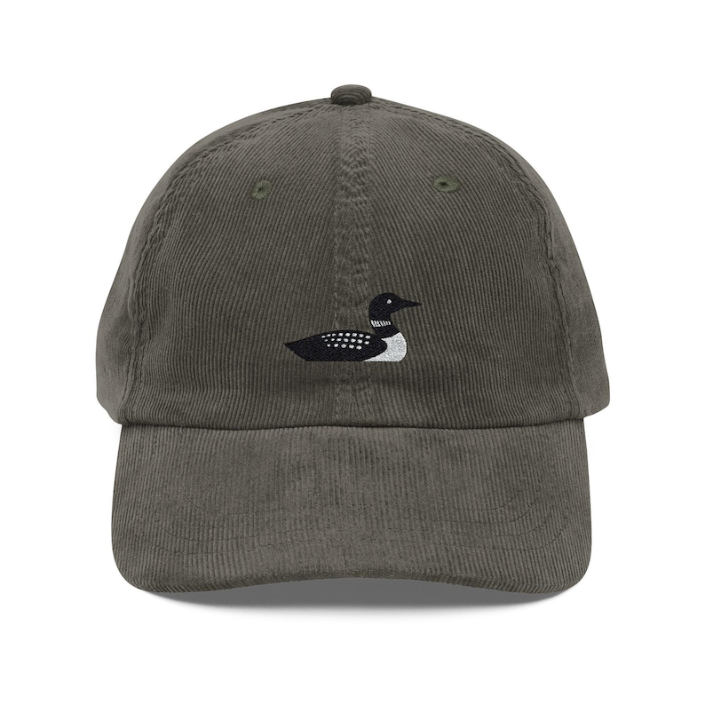 Embroidered Loon Corduroy Hat | New England Lake Life Cap - Etsy