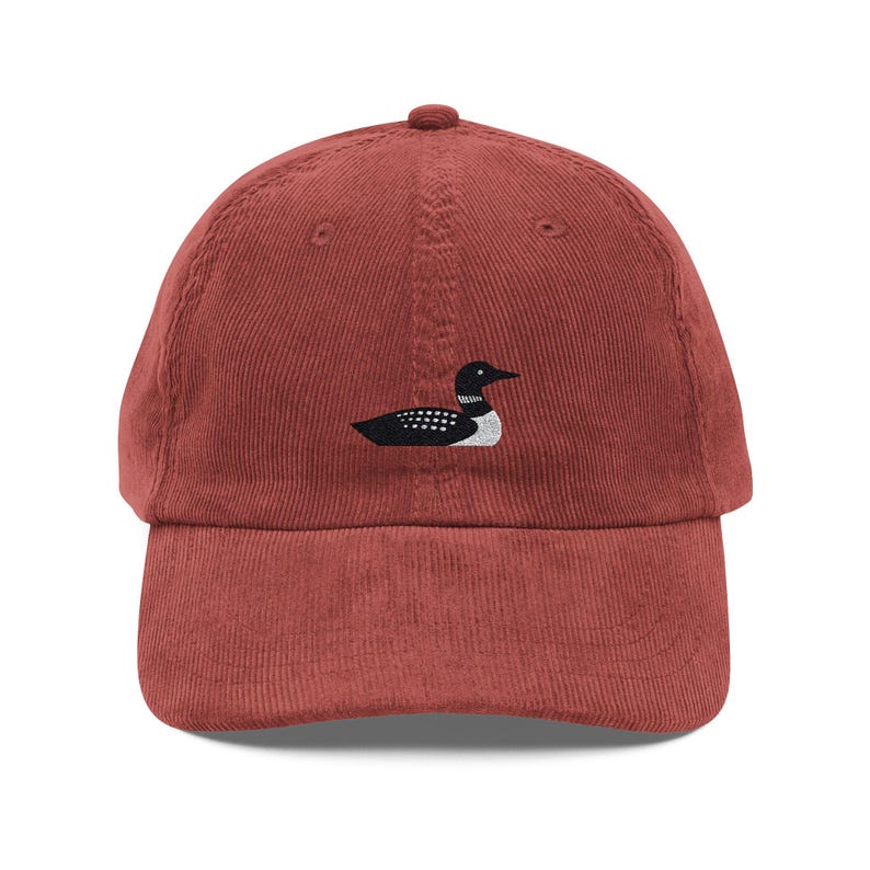 Embroidered Loon Corduroy Hat | New England Lake Life Cap - Etsy