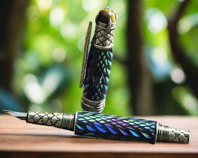 Fountain Pen: Dragon Scales Label Cast Fountain Pen With an Antique ...