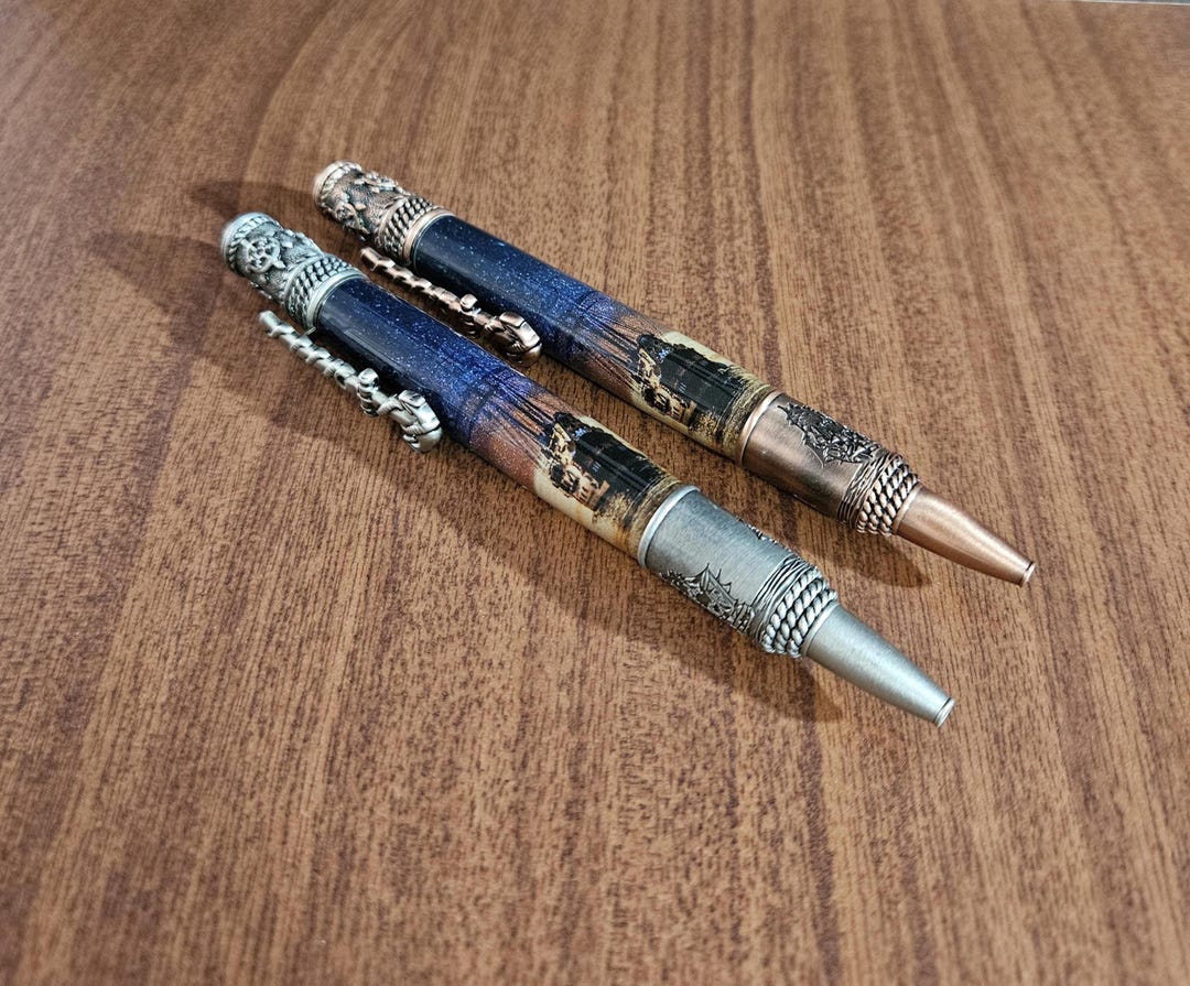 Nautical Sailing Ship Ballpoint Pen | Twilight Ocean, Antique Pewter ...