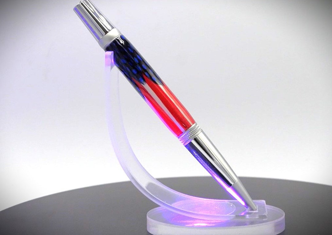 Natural Feather American Flag Pen With Chrome Components - Etsy