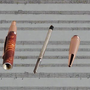 Red Gold Music Notes Pen Label Cast With a Copper Click Pen Kit - Etsy