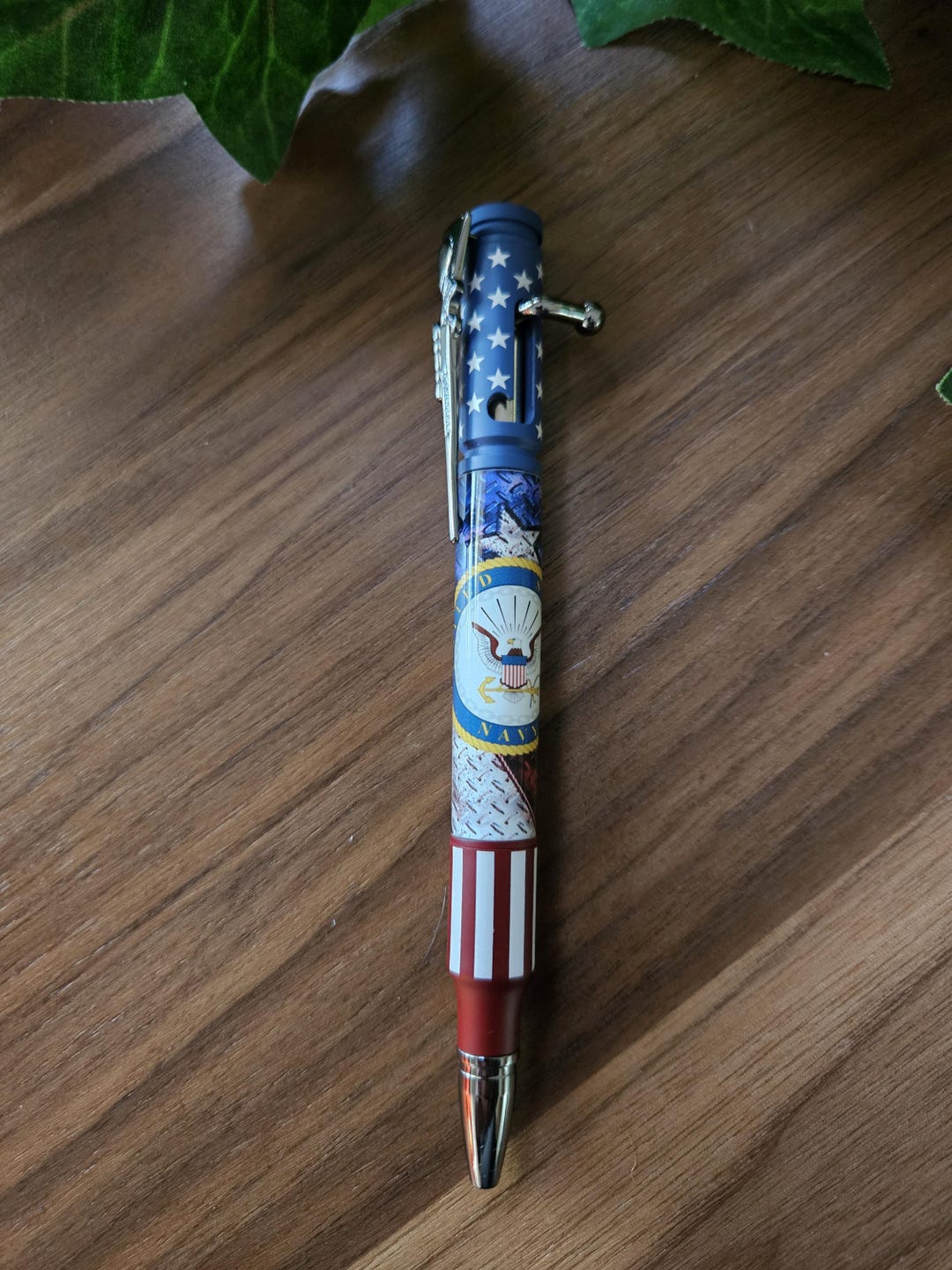 Navy Emblem Label Cast American Flag Pen - Ceramic Chrome Bolt Action ...