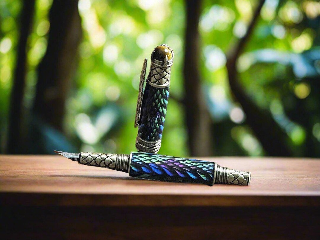 Fountain Pen: Dragon Scales Label Cast Fountain Pen With an Antique ...