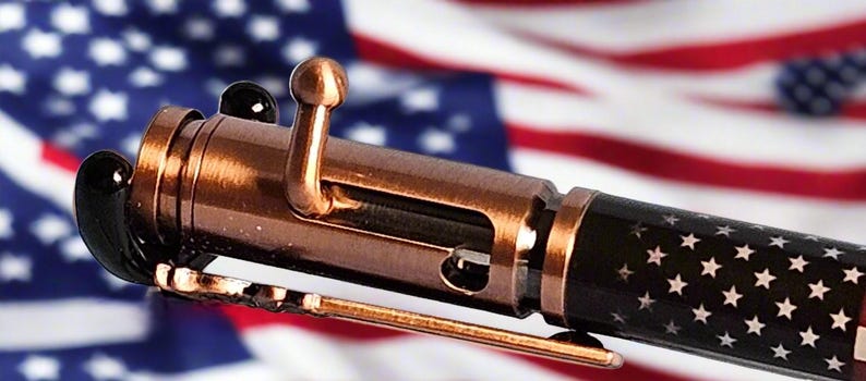 American Flag Bolt Action Pen: Antique Copper Statue Liberty - Etsy