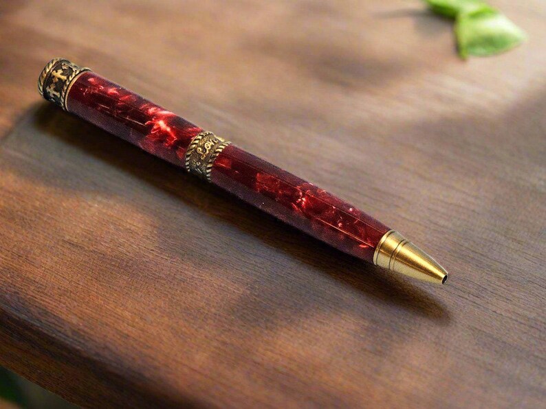Faith, Hope, and Love Pen With Crushed Red Velvet and Antique Brass Pen ...