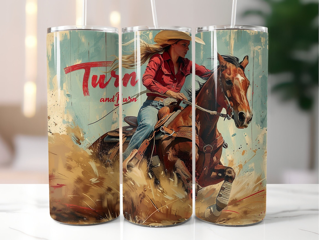 Barrel Racing 20oz. Tumbler Wrap, Turn and Burn Barrel Racing Wrap ...