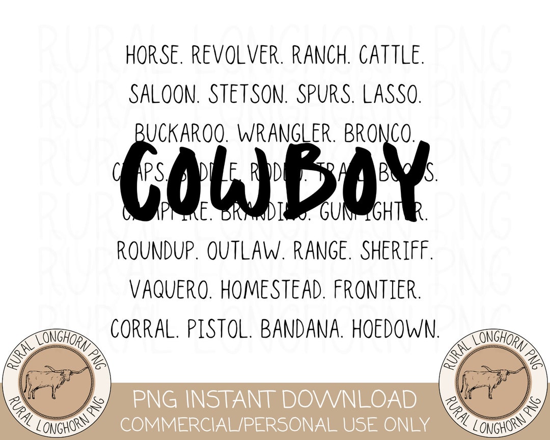 Cowboy Typography PNG, Western Cowboy Typography PNG, Western ...