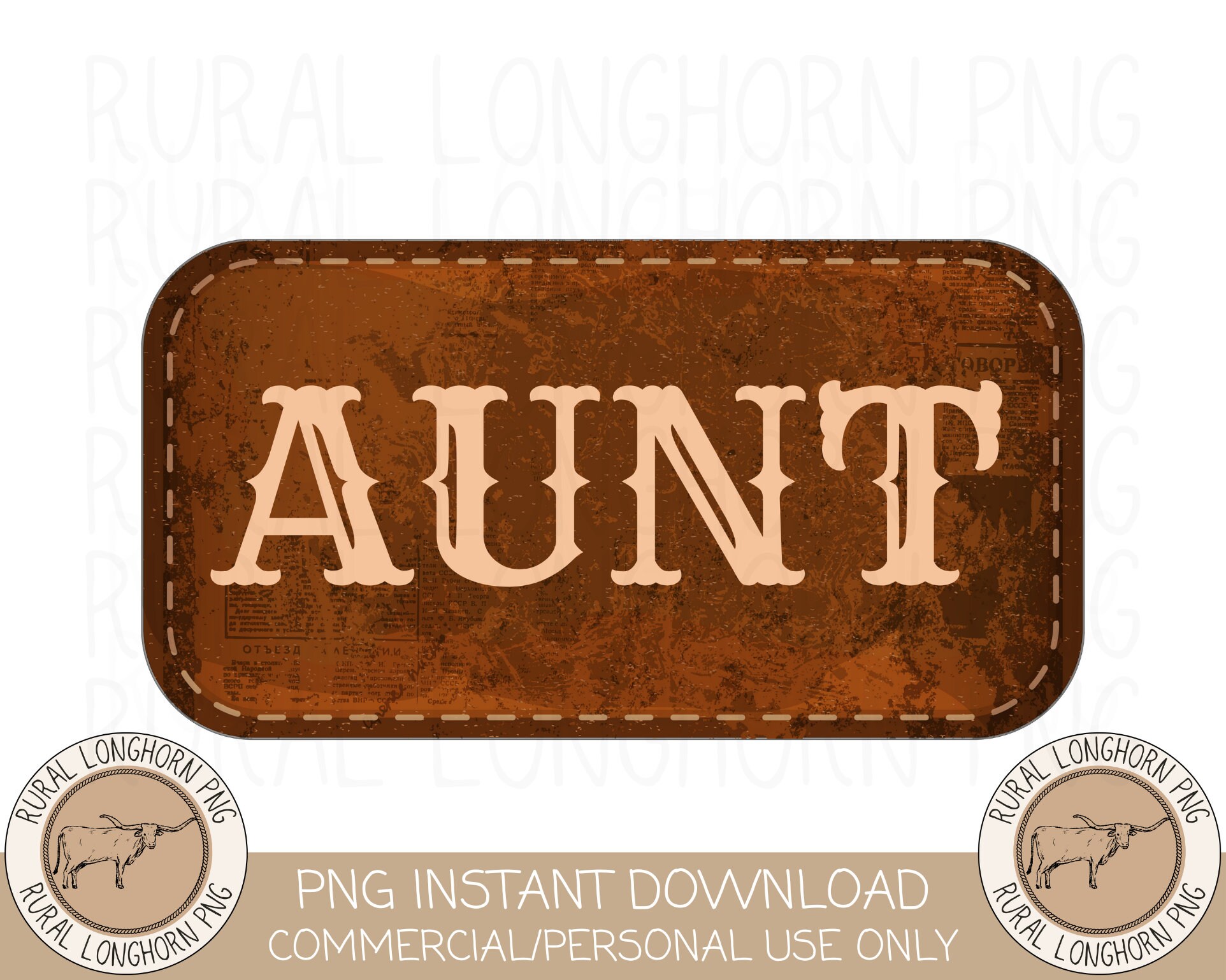 Aunt Leather Patch PNG, Western Nickname Png Design, Country Family ...