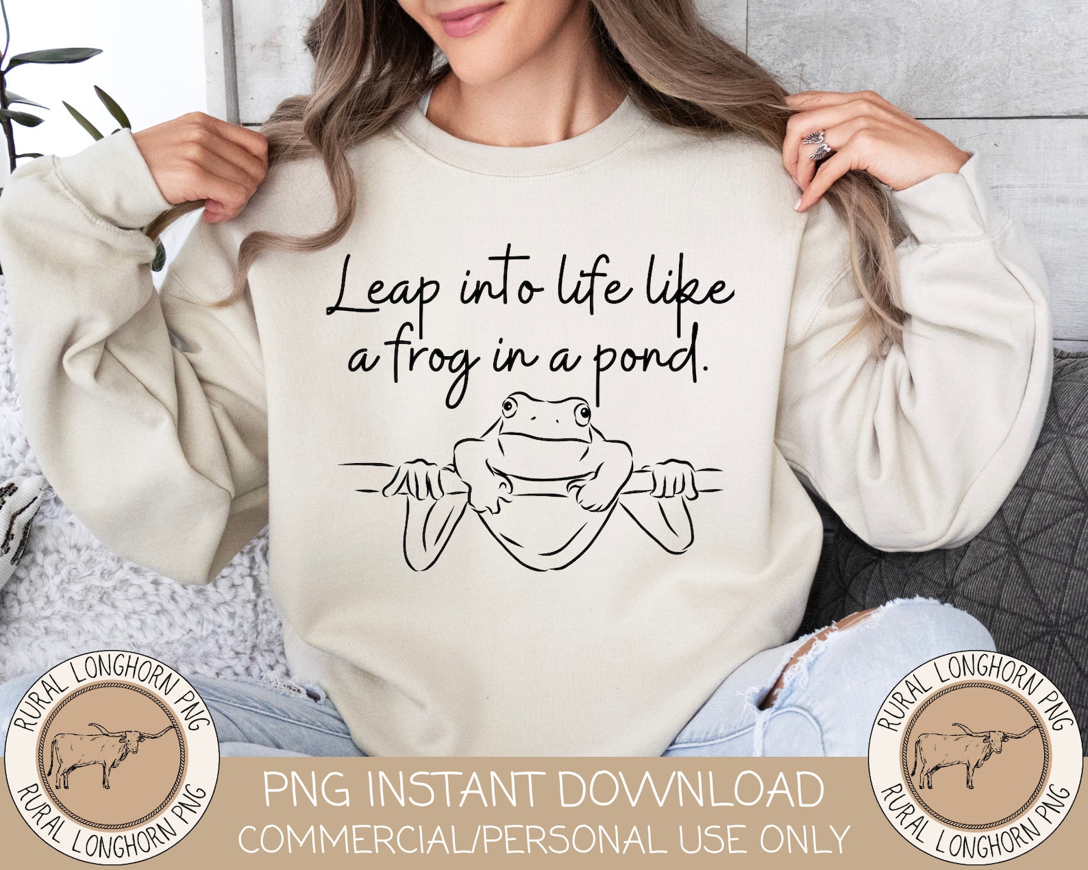 Frog Leap Into Life PNG, Frog PNG, Frog Instant Download, Motivational ...