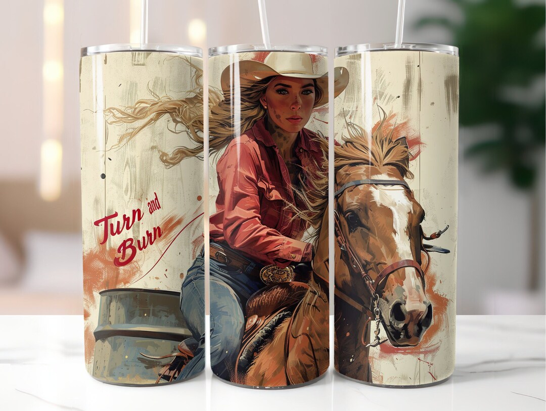 Barrel Racing 20oz. Tumbler Wrap, Turn and Burn Barrel Racing Wrap ...