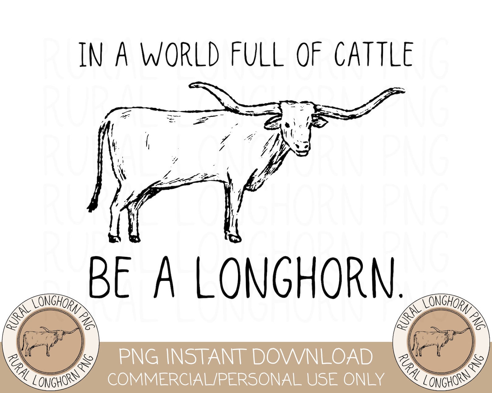 Longhorn Png, Longhorn Cow Png, Farm Animals, Digital Download ...