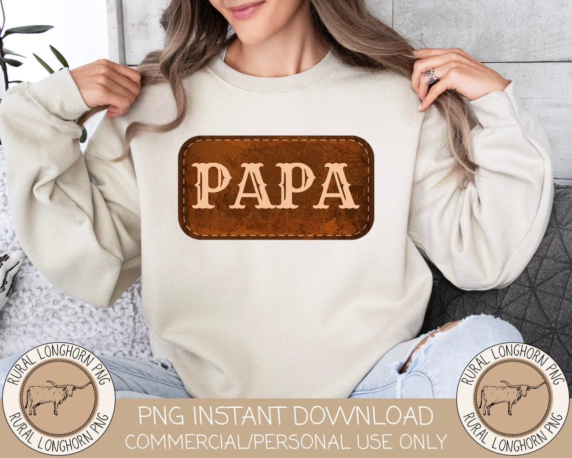 Papa Leather Patch Png, Papa Png, Papa Digital Designs Png, Western ...
