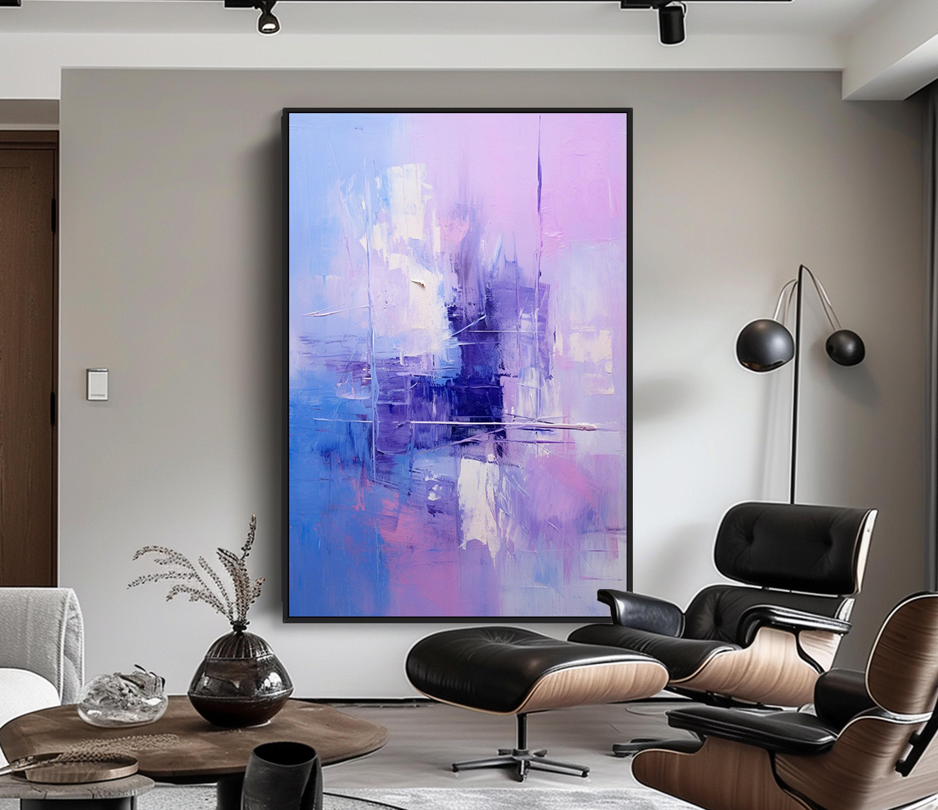 Textured Abstract Oil Painting: Purple & Pink Wall Art - Etsy