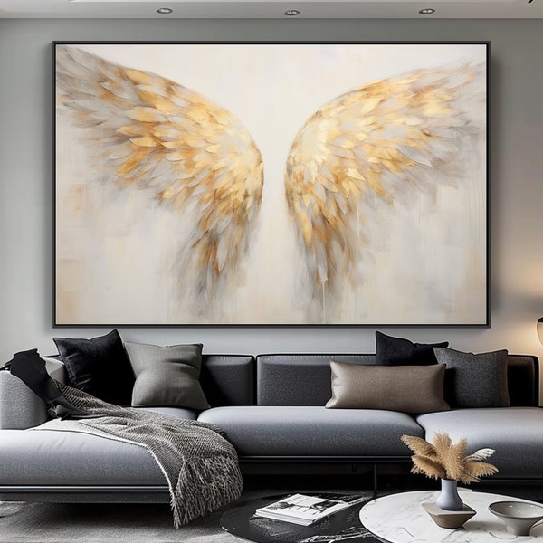 Textured Angel Wings Painting - Etsy