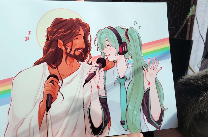 Sharing a Hymn (jesus Christ & Hatsune Miku) - Etsy