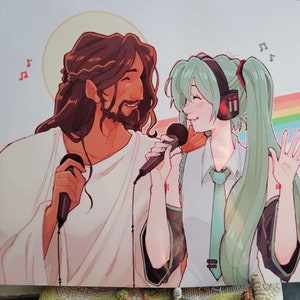 Sharing a Hymn (jesus Christ & Hatsune Miku) - Etsy