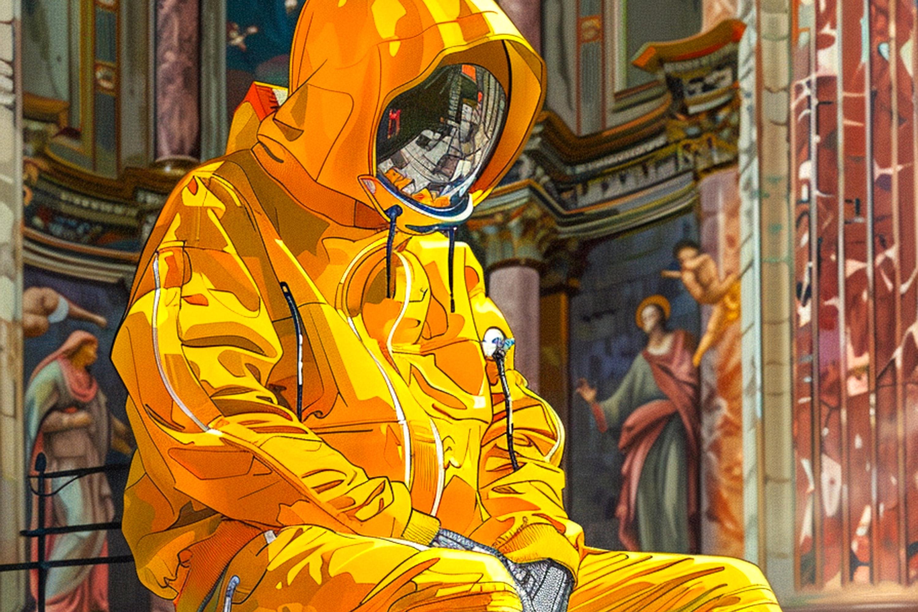 Sistine Chapel Spaceman Digital Poster Astronaut Wall Art Print Sci-fi ...